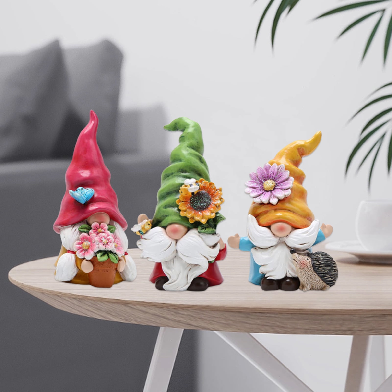 Fairnull Faceless Doll Statue Big Nose Whitebeard Hat with Flowers ...