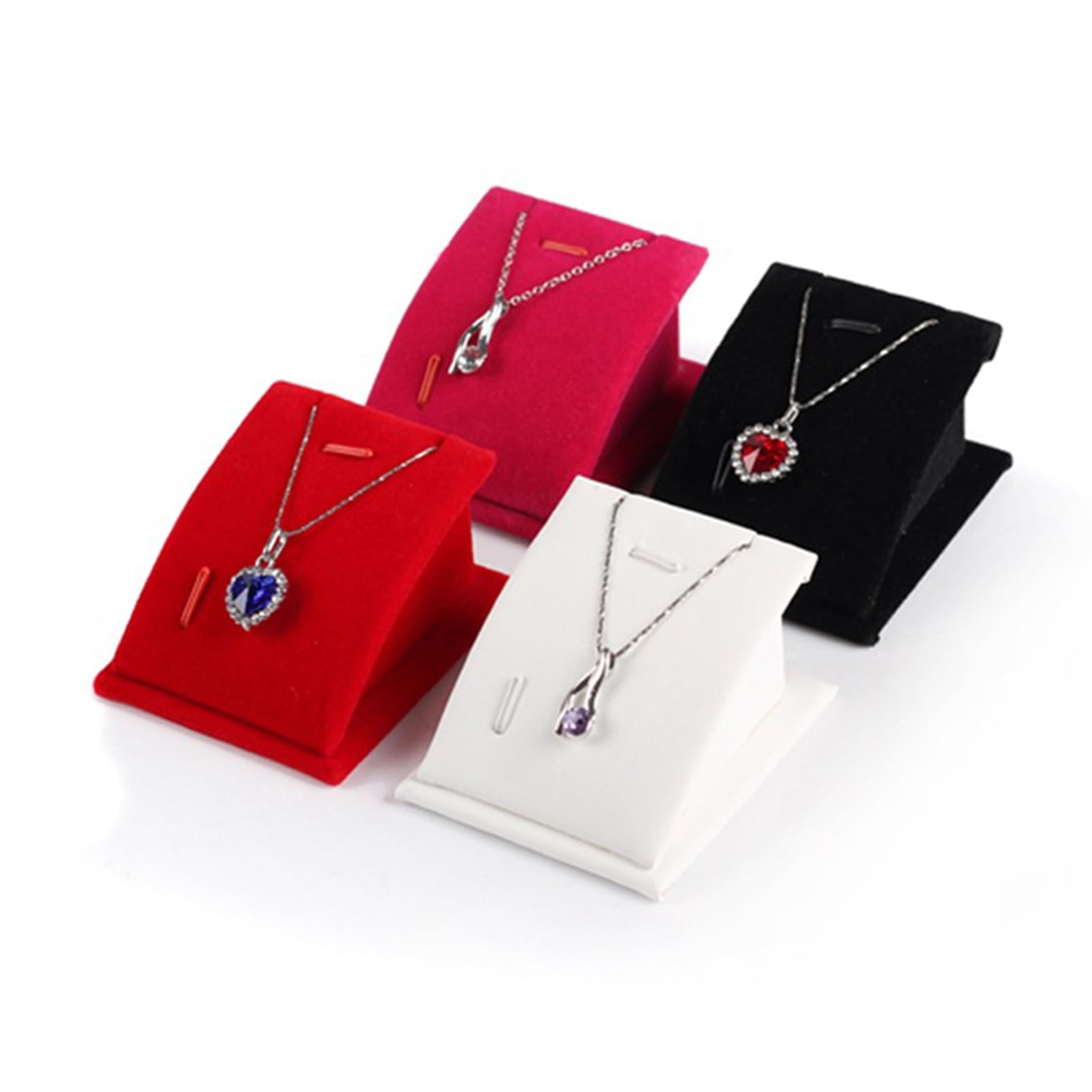 Fairnull Fashion Velvet Holder Necklace Pendant Chain Jewelry Display ...