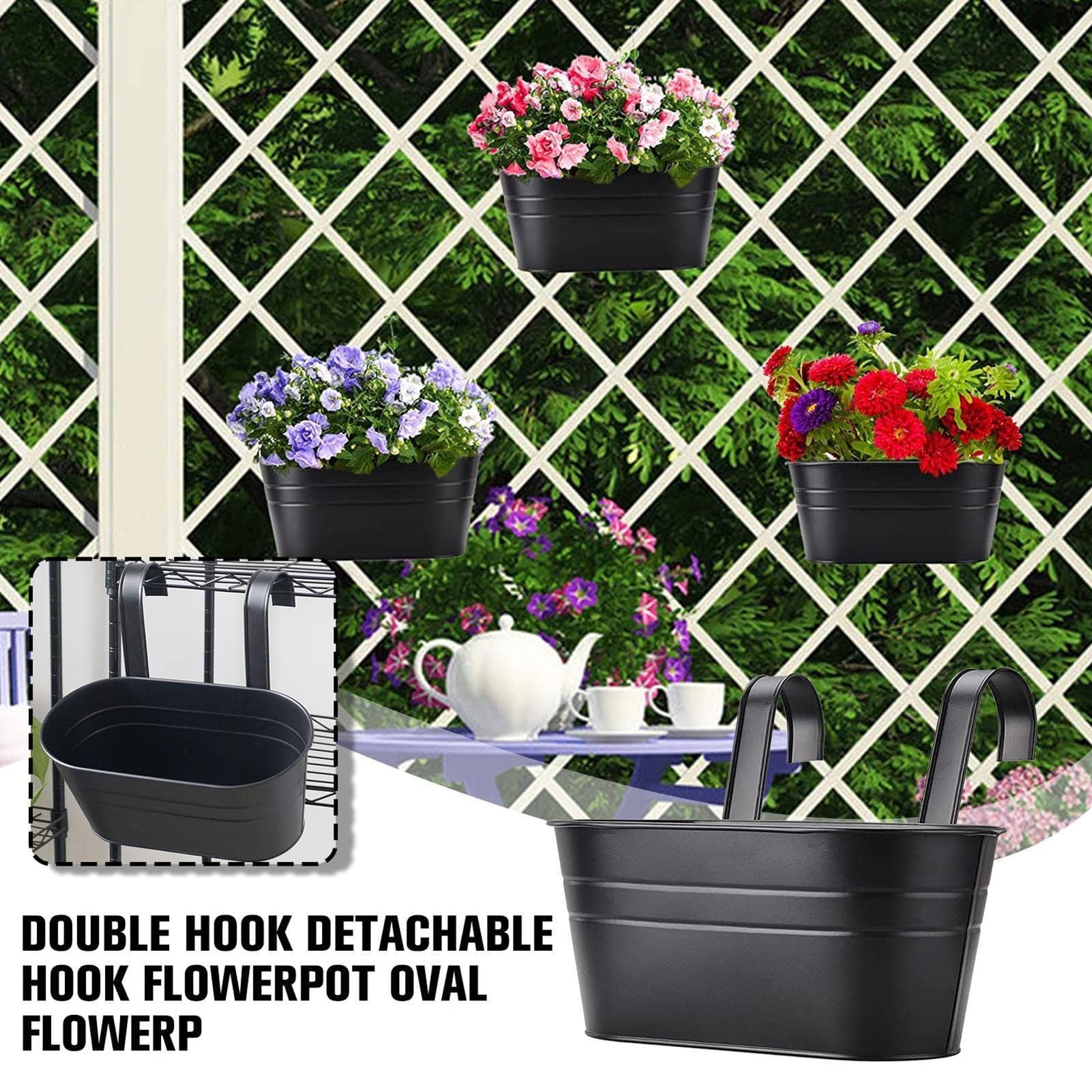 Fairnull Flower Pot Large Capacity Cultivate Deep Detachable Hooks ...