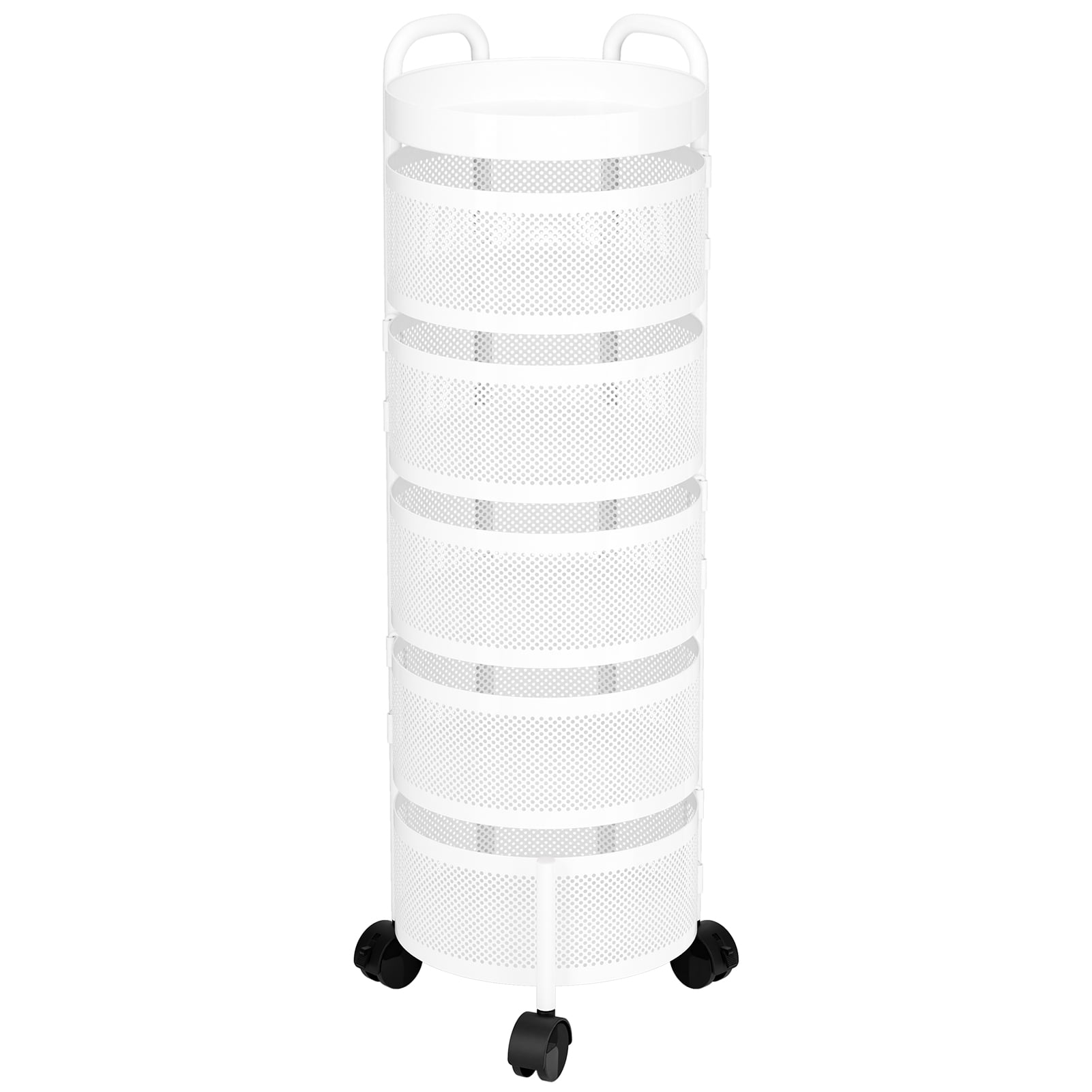 Fairnull Fruit Vegetable Basket, Rotating Storage Shelves Rack, Kitchen ...