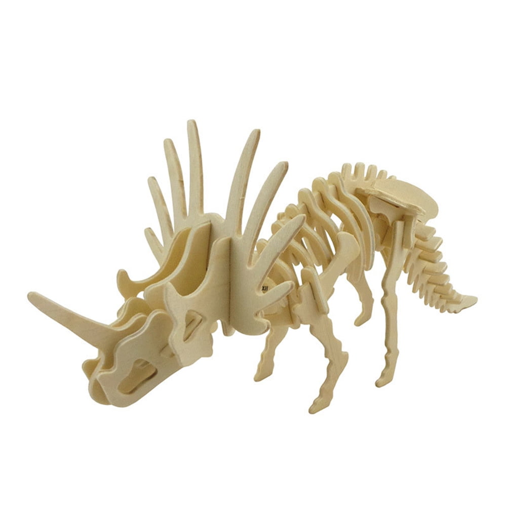 Fairnull Funny 3D Simulation Dinosaur Skeleton Puzzle DIY Wooden ...