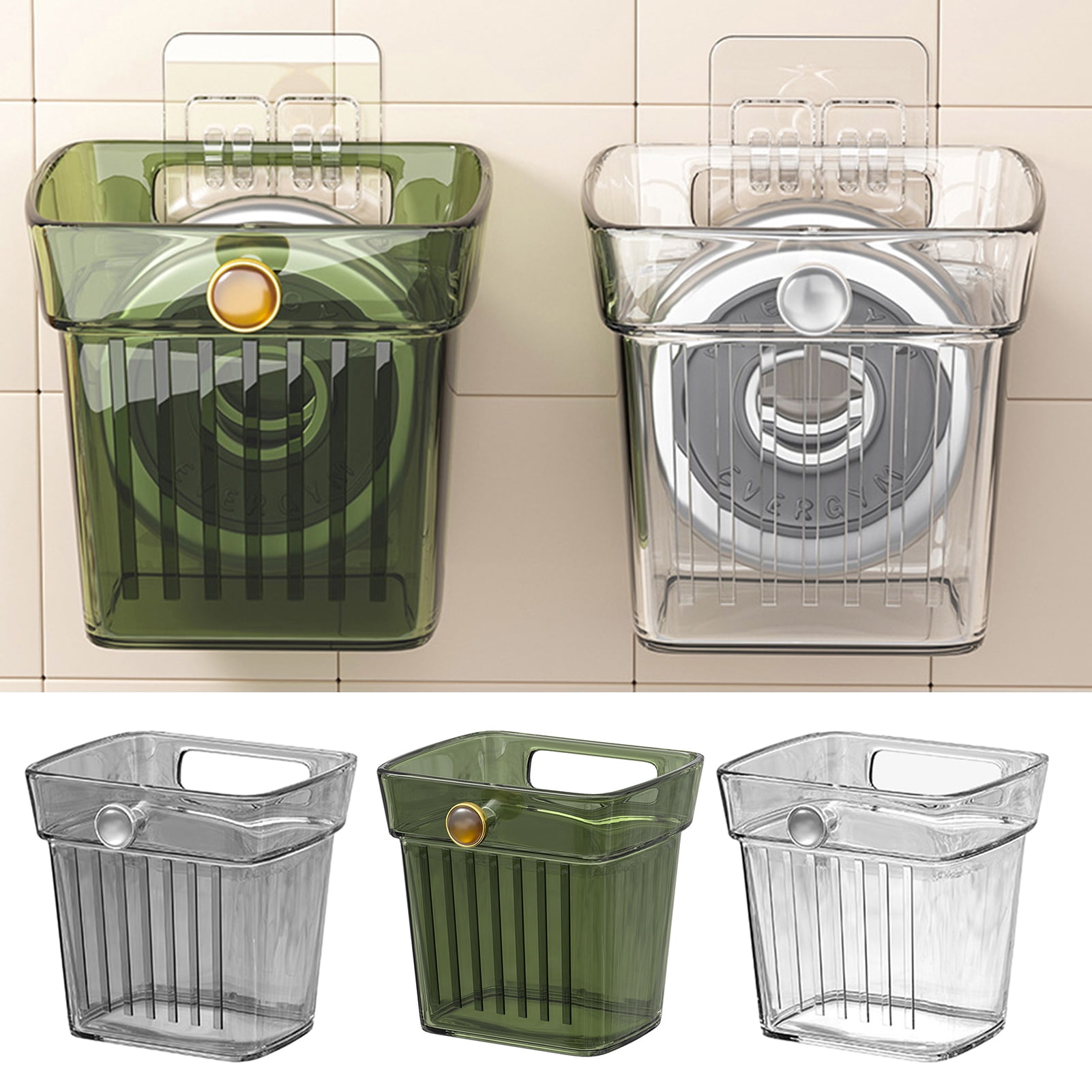 Fairnull Ginger Storage Box Transparent Wall Mounted Large Capacity ...