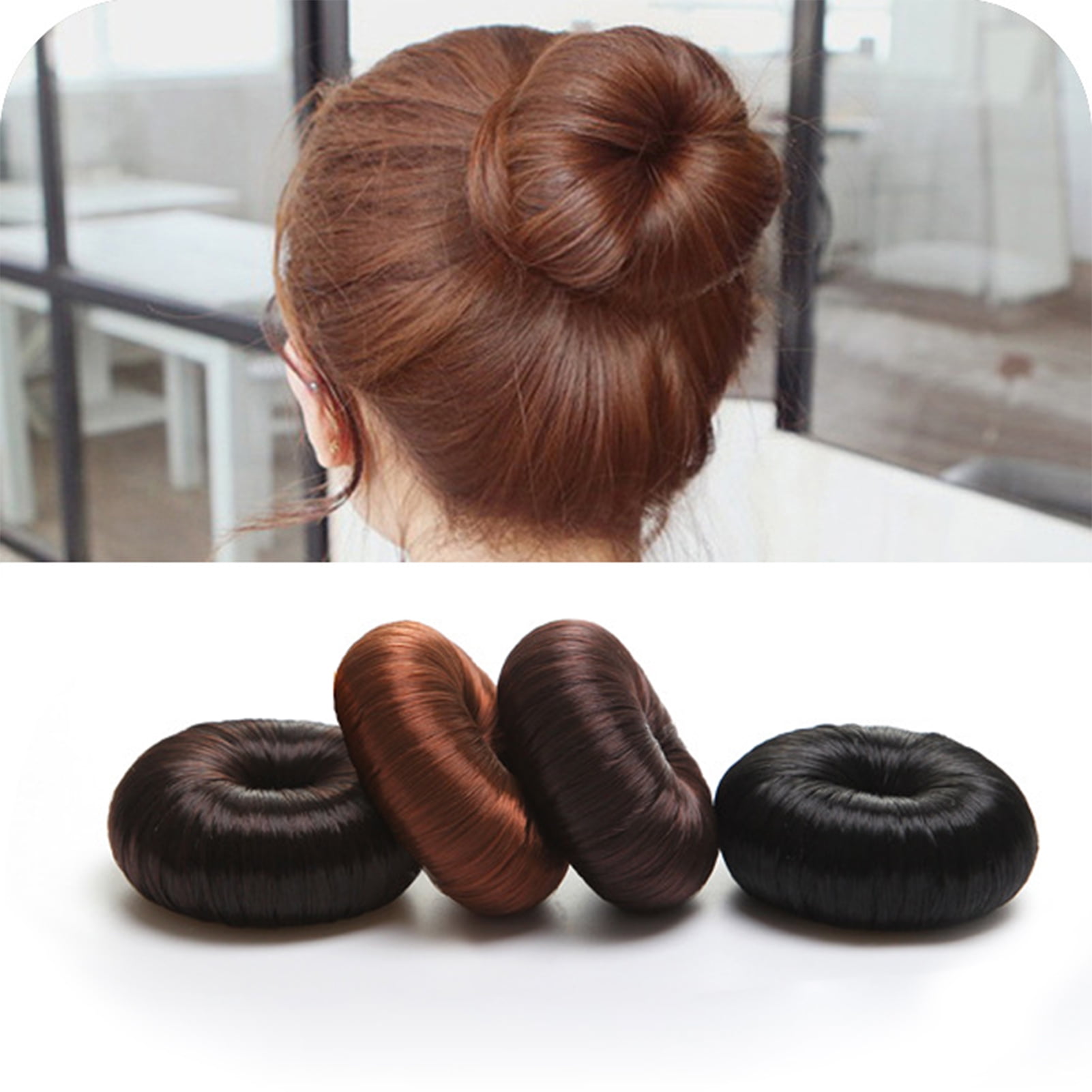 Fairnull Hair Ring Good Elastic Hairstyle Fixing Resin Wigs Hair Donuts ...