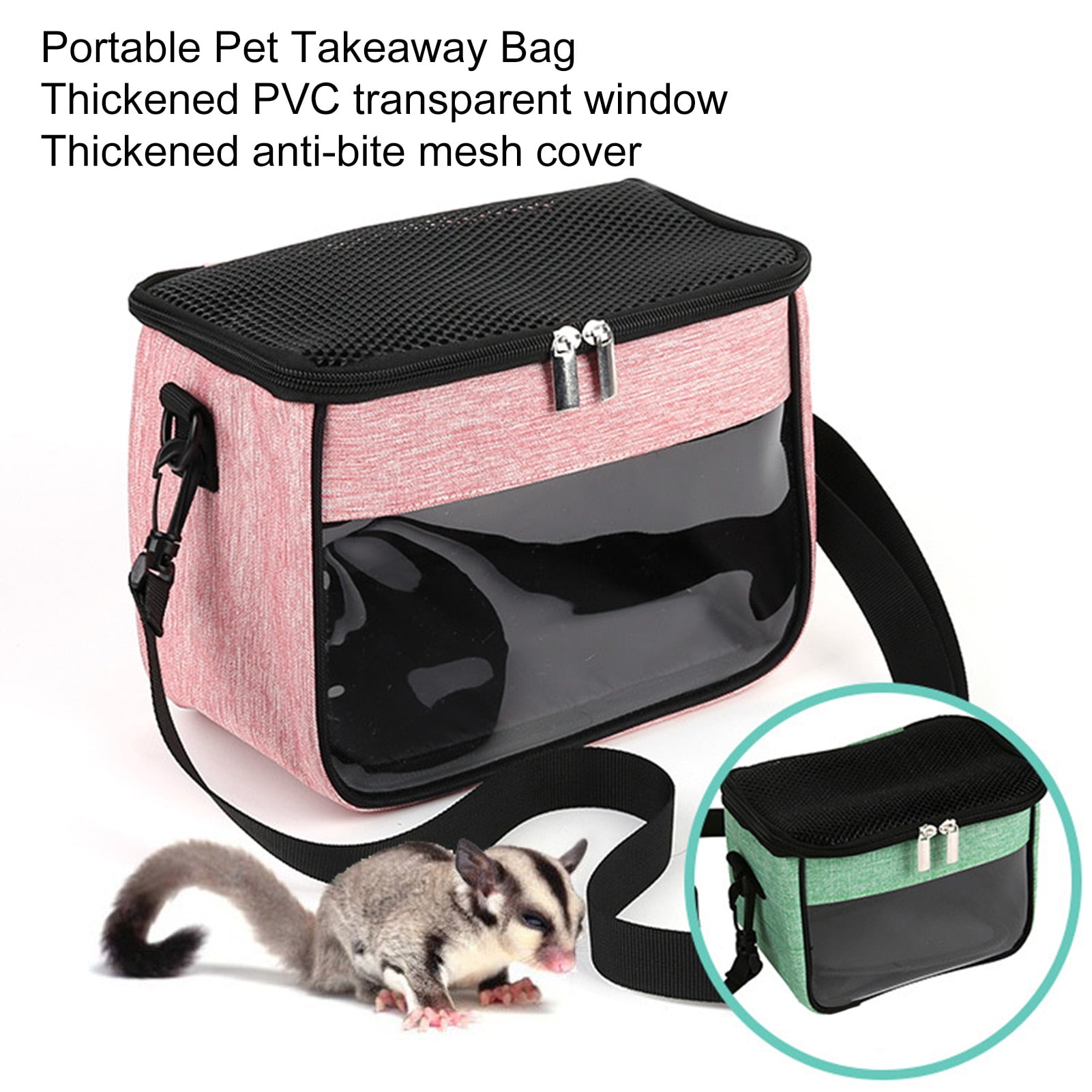Fairnull Hamster Carrier Bag with Removable Liner Transparent Window ...