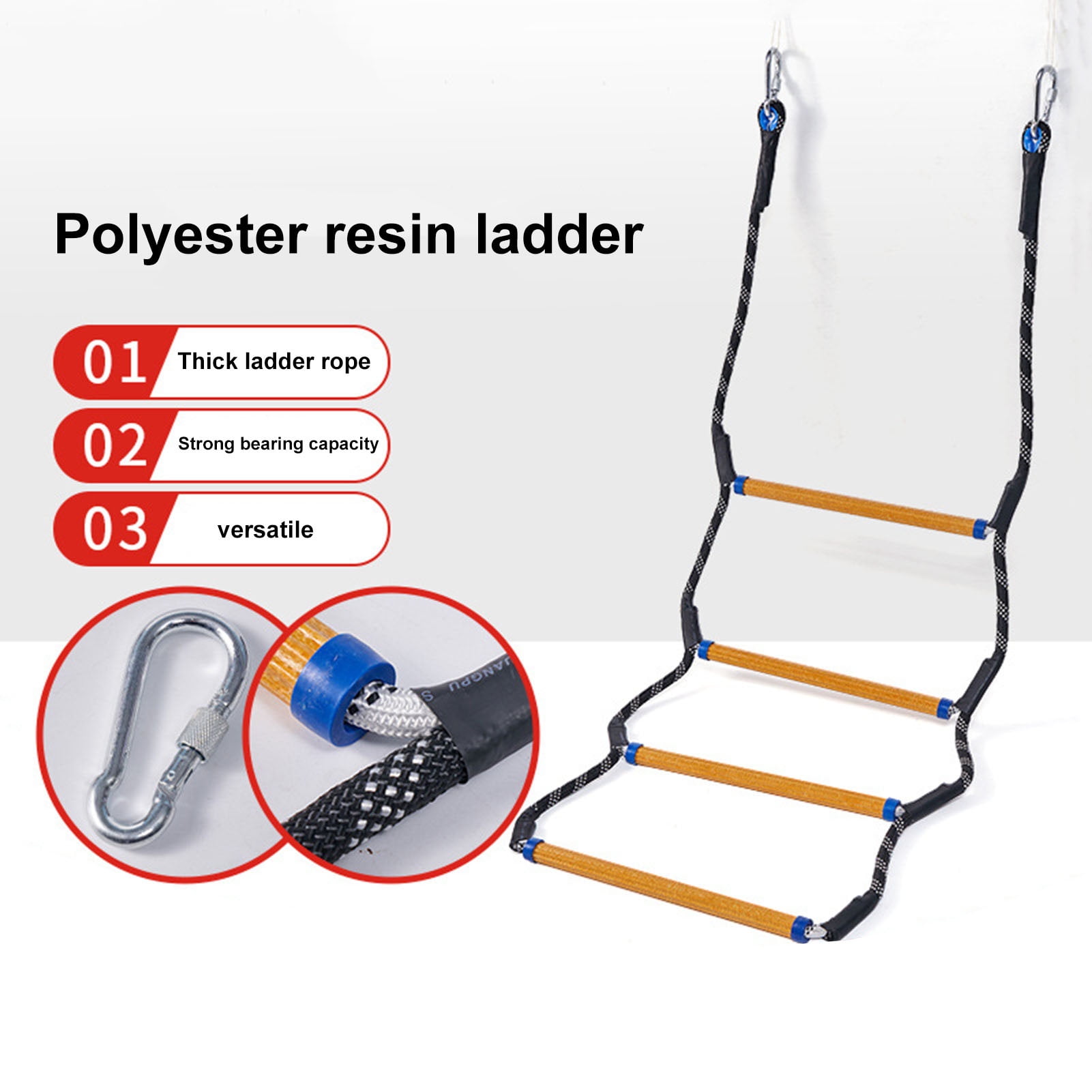 Fairnull Heavy Duty Boat Rope Ladder Reinforced Extra Long Portable ...