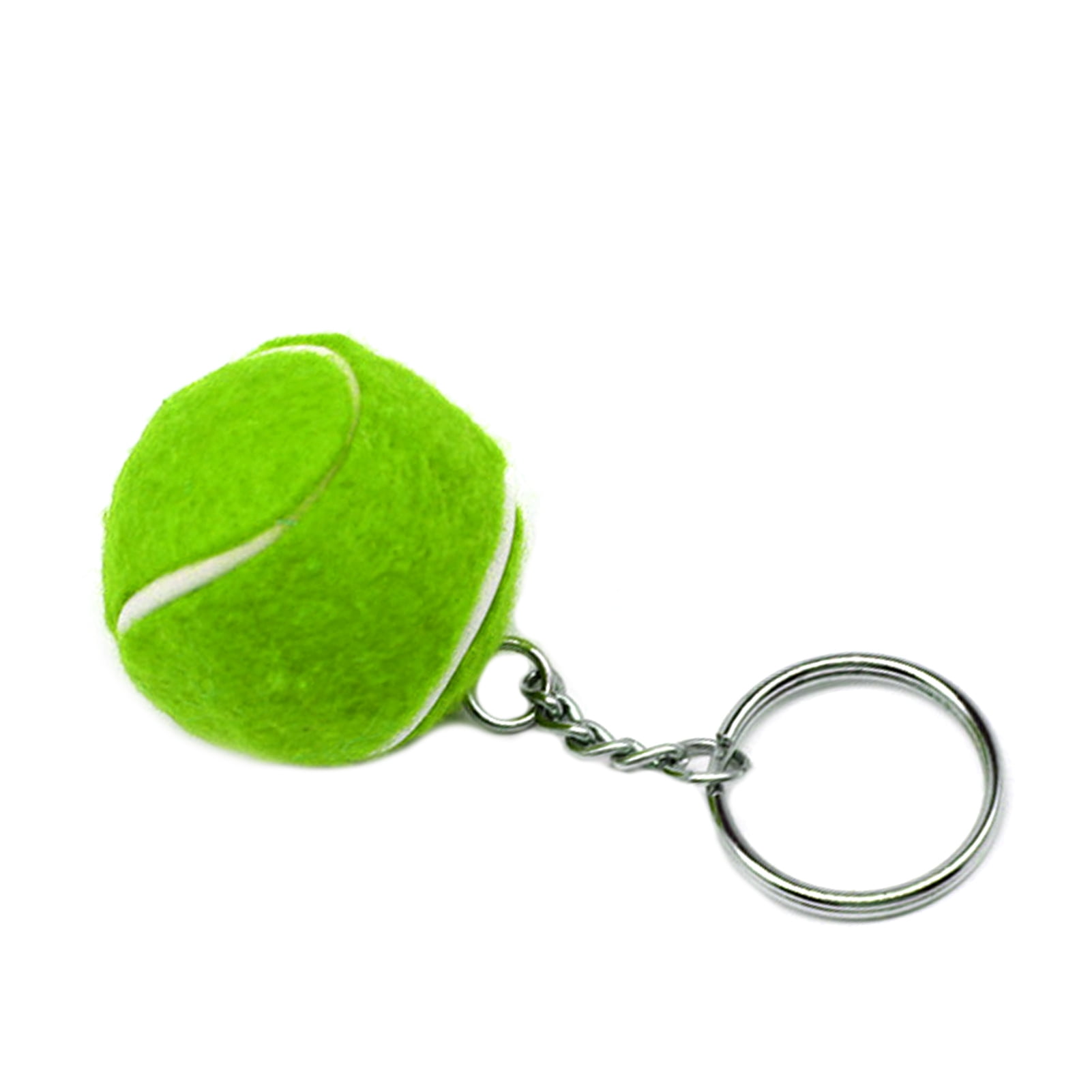Fairnull Key Ring Soft Lovely Flocking Mini Sport Ball Tennis Keychain ...