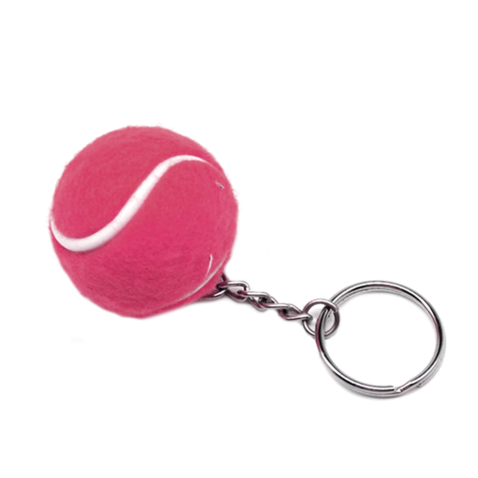 Fairnull Key Ring Soft Lovely Flocking Mini Sport Ball Tennis Keychain ...