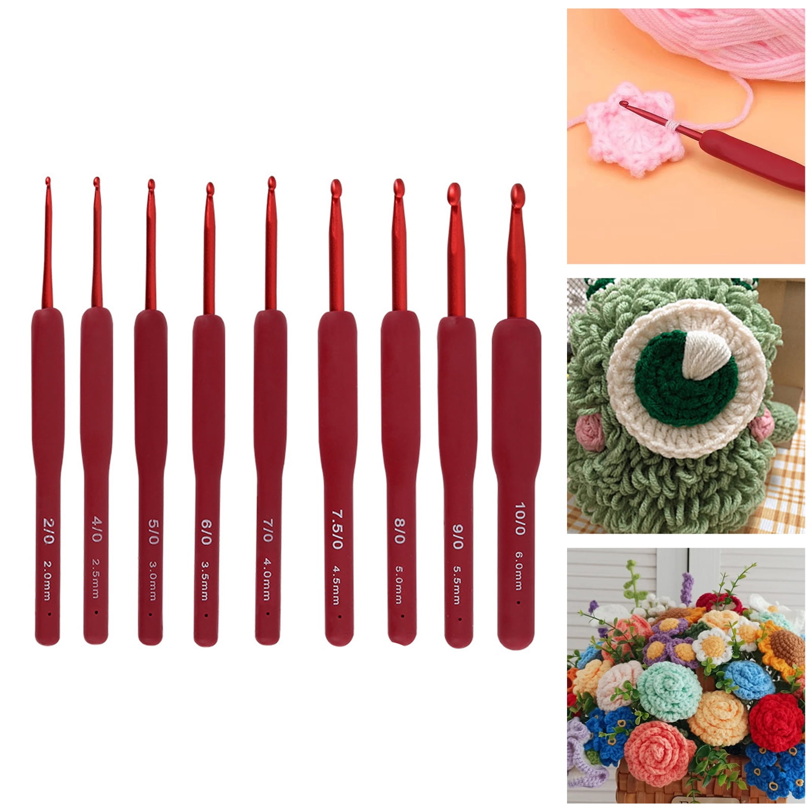 Fairnull Knitting Needle Portable DIY Silicone Handle Alumina Crochet ...