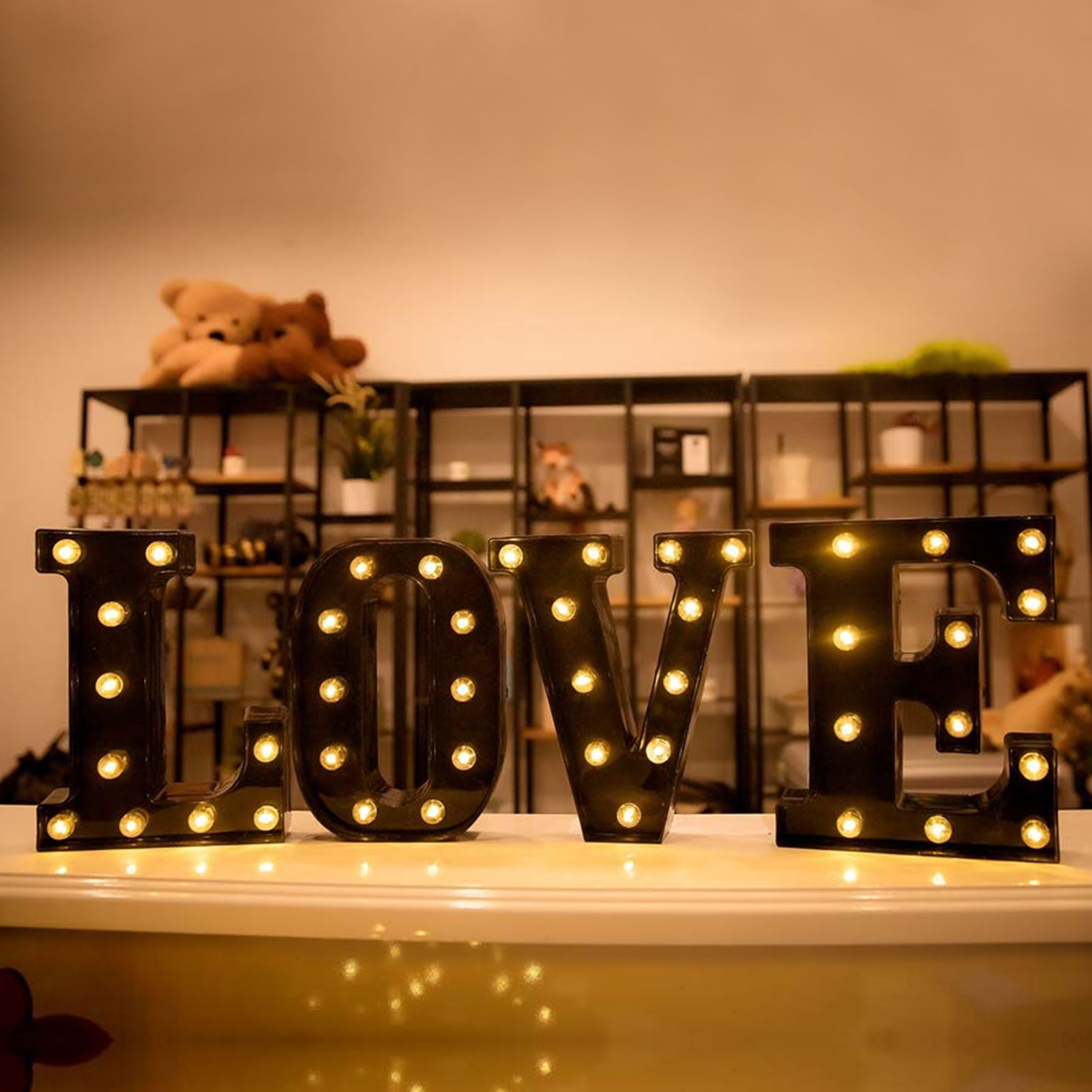 Fairnull LED Alphabet Lights Sign Versatile Waterproof Battery Powered ...