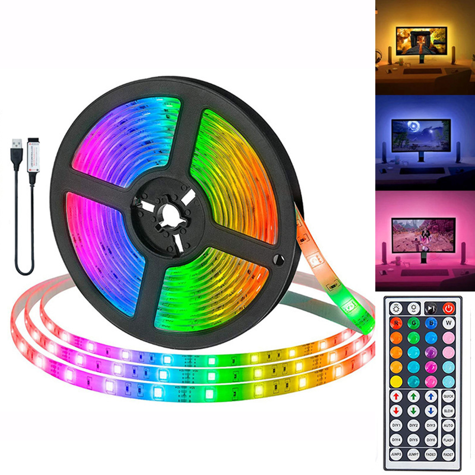 Fairnull LED Strip Light with Remote Control High Brightness Low-Power ...