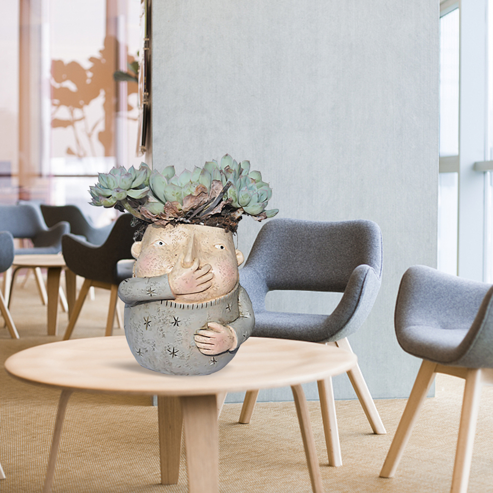 Fairnull Large Capacity Flower Pot Multifunctional Resin Female Male ...