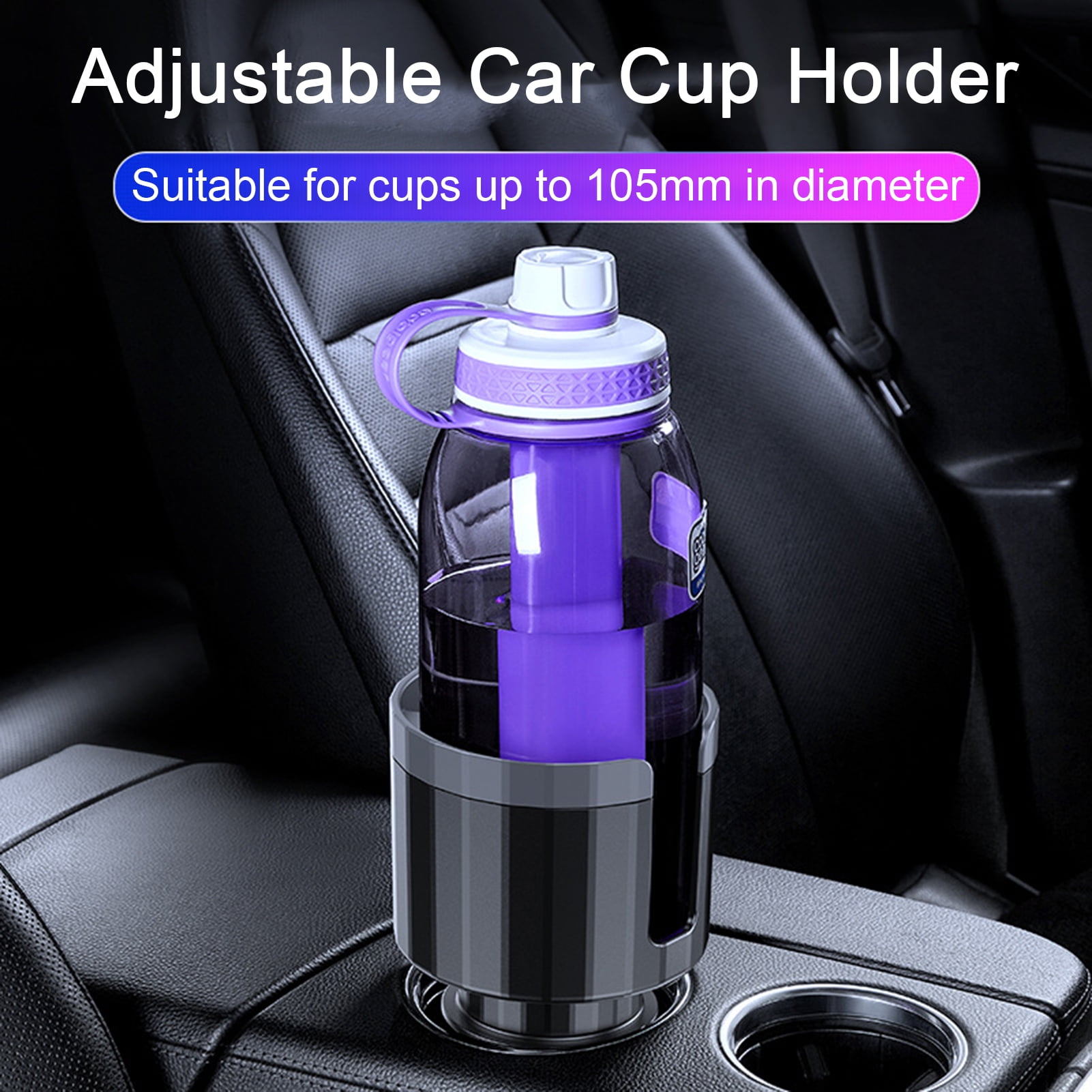 Fairnull Large Diameter Car Cup Holder Rotatable Stable Base Elastic ...
