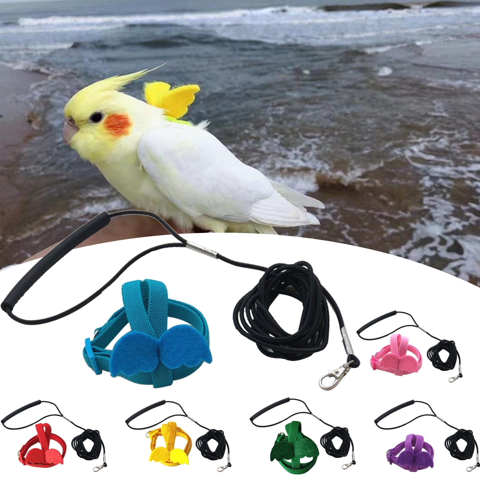 Fairnull Long Cable Bird Harness Decorative Lightweight Parakeet Parrot ...