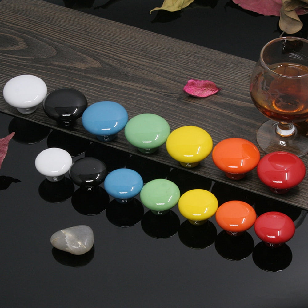 Fairnull Modern Round Ceramic Cabinet Wardrobe Drawer Cupboard Pull ...