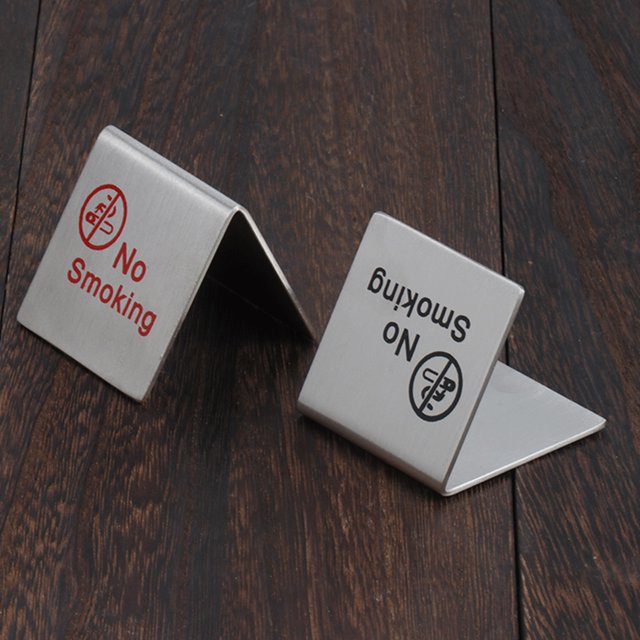 Fairnull No Smoking Sign Stainless Steel Double Sides Noticeable Clear ...