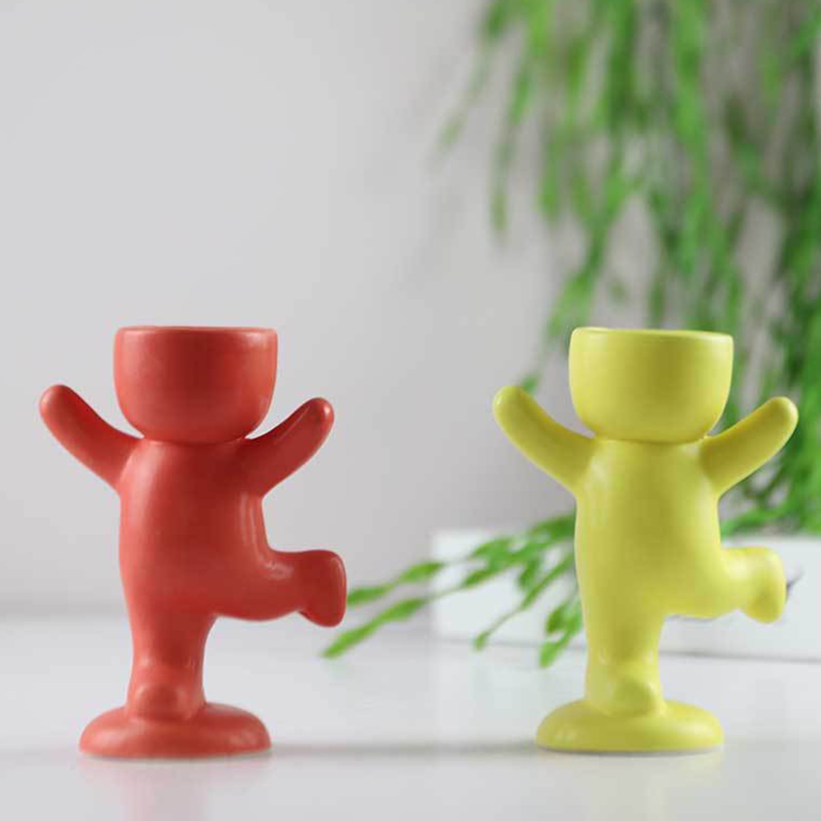 Fairnull Planter Pot Eye-catching Shatterproof Ceramic Dancing Cartoon ...