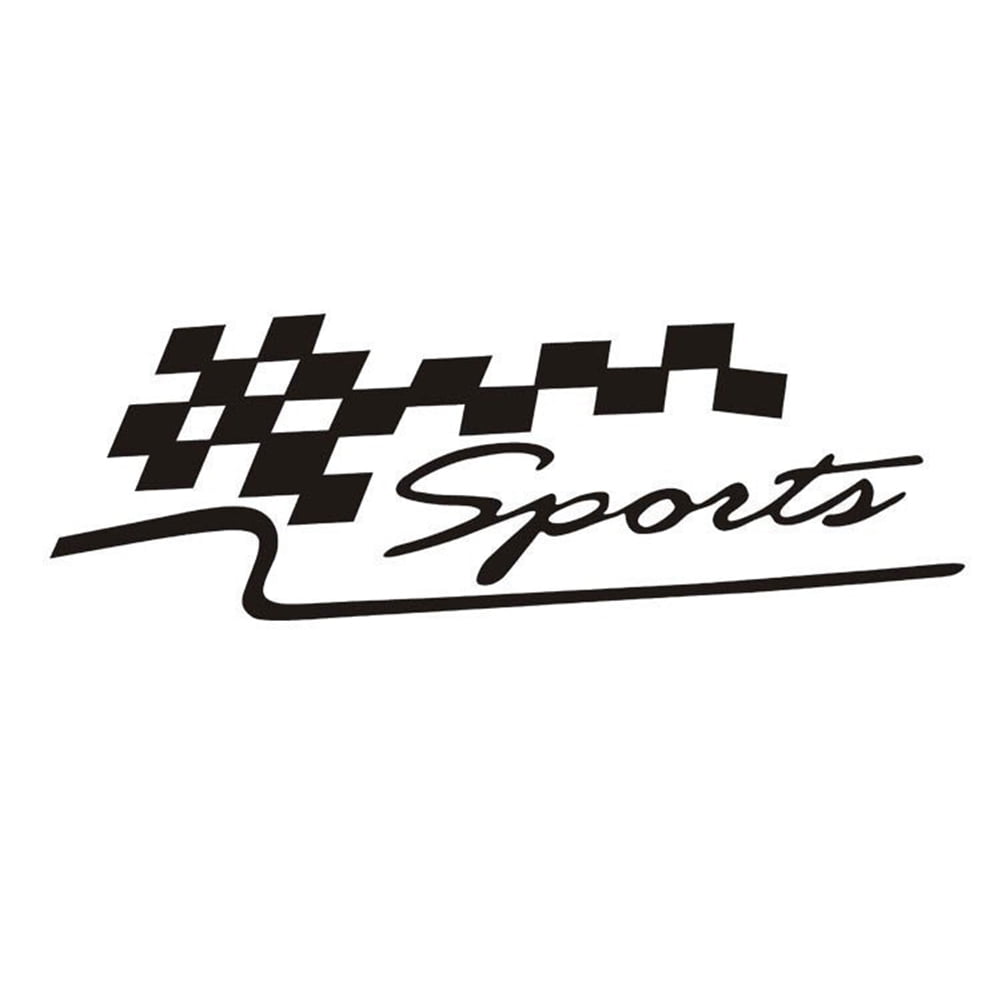Fairnull SPORT Letter Checkered Racing Flag Removable Car Sticker Auto ...
