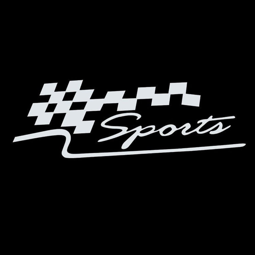 Fairnull SPORT Letter Checkered Racing Flag Removable Car Sticker Auto ...