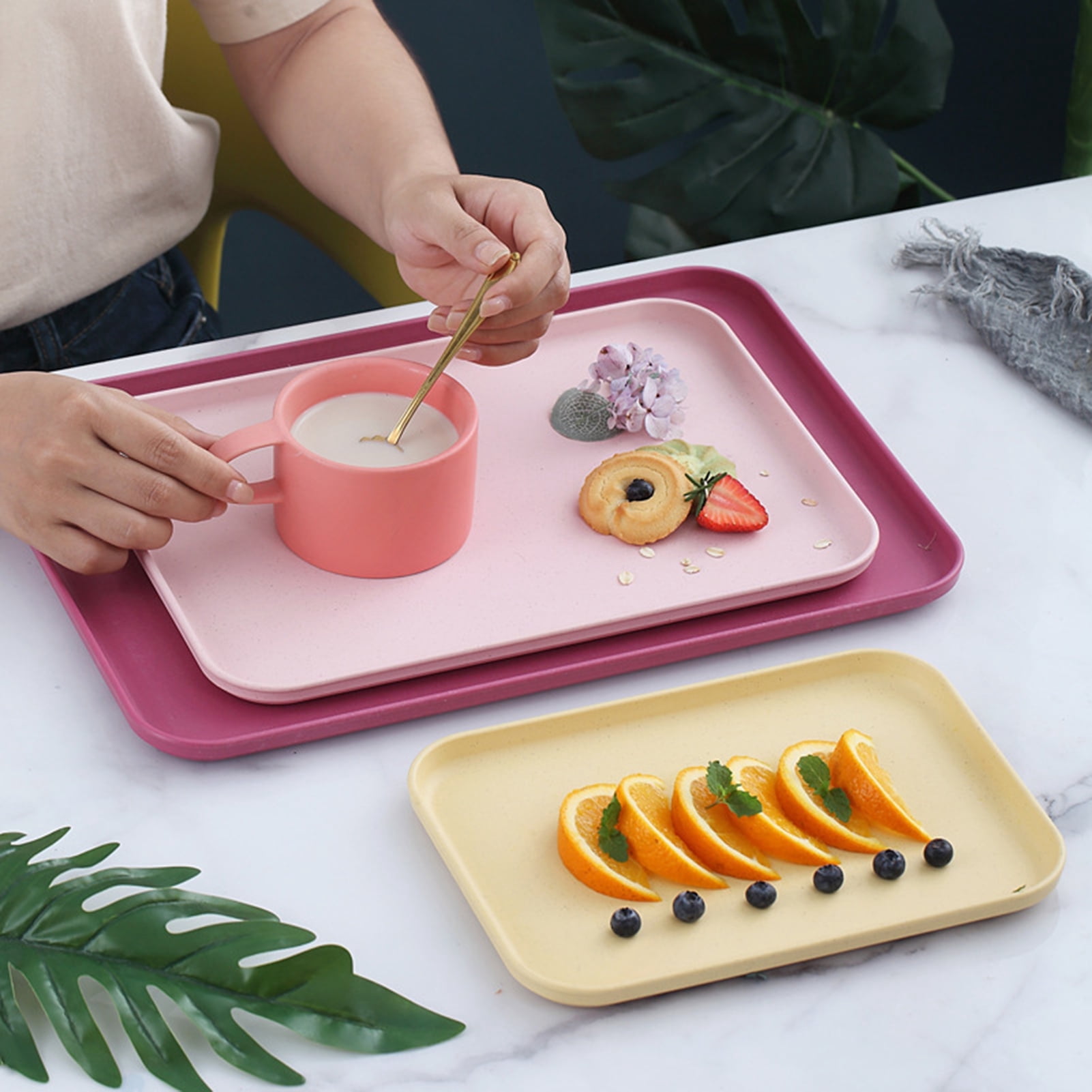 Fairnull Serving Tray Multi-Function Delicate Nordic Style Decorative ...