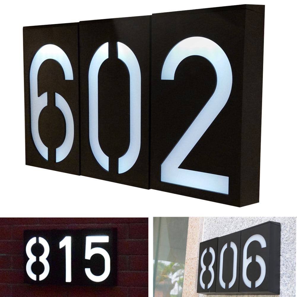 Fairnull Solar Powered 0-9 LED Light House Address Number Street Road ...