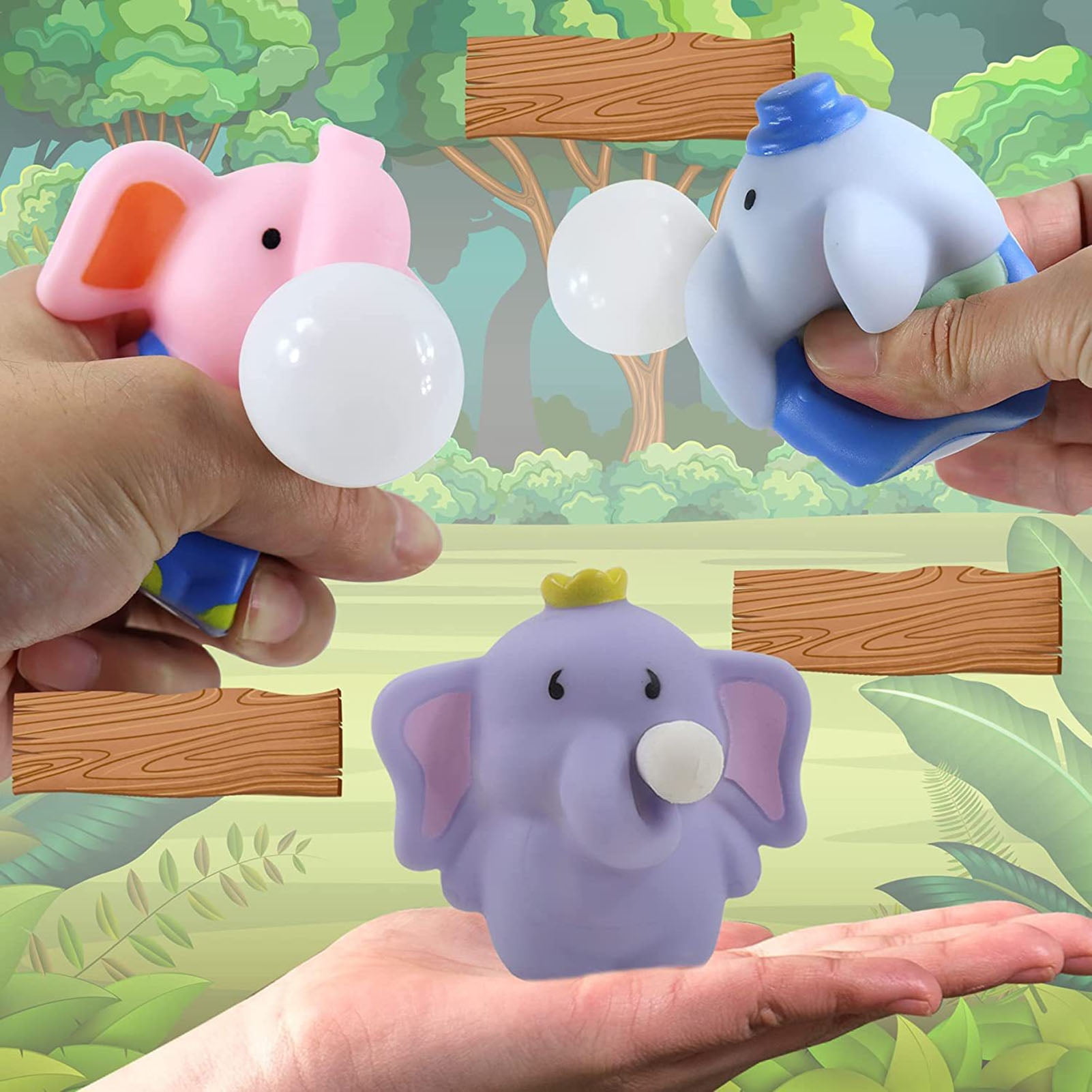 Fairnull Squeeze Bubble Elephant Blowing Balloon Soft TPR Cartoon ...