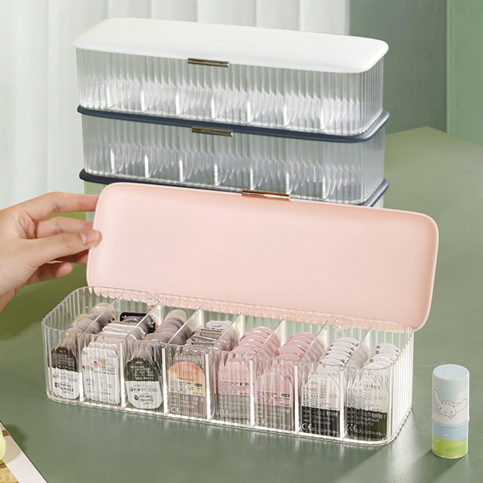 Fairnull USB Cable Storage Box 8 Grids Transparent Visible Power Cable ...