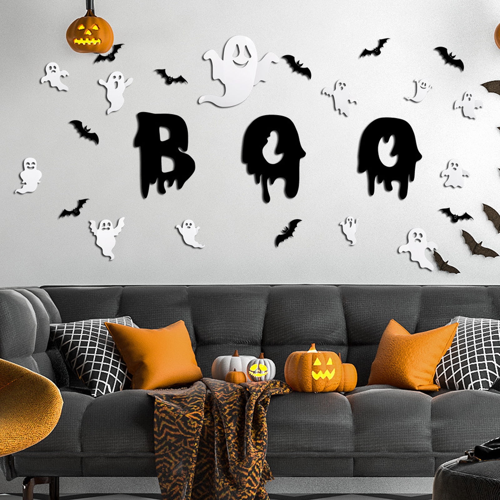 Fairnull Wall Stickers Halloween Garage Door Decorations Magnetic 3D ...