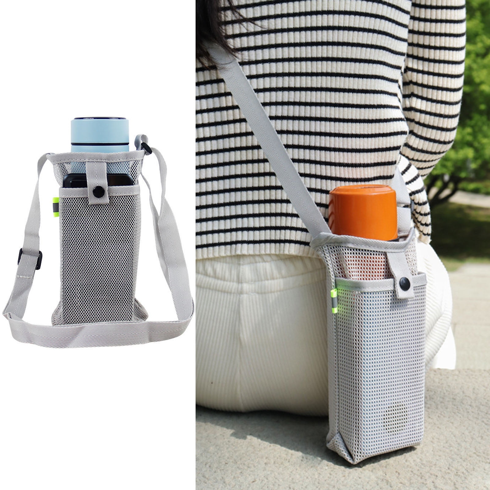 Fairnull Water Bottle Holder with Adjustable Shoulder Strap Portable ...