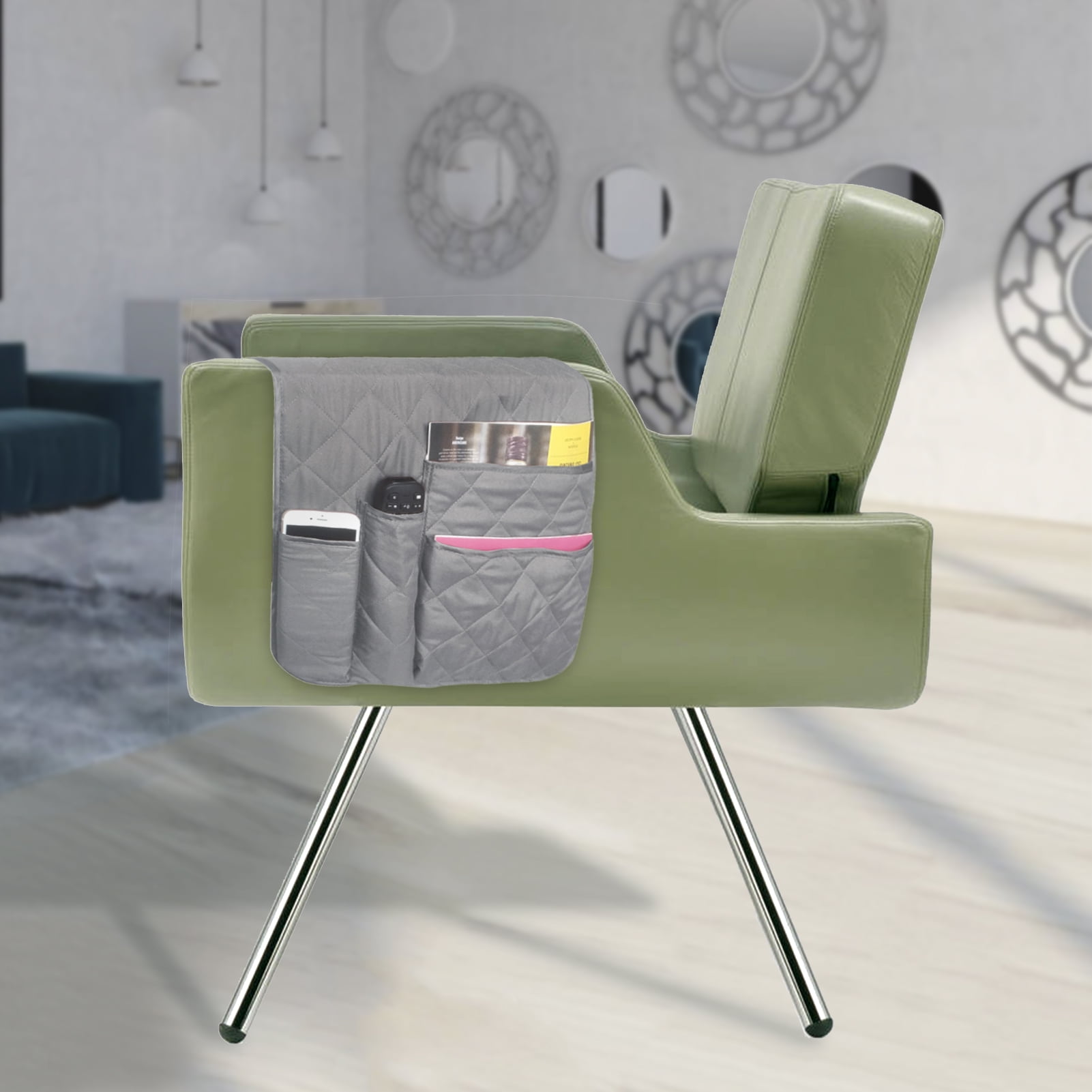 Fairnull Waterproof Sofa Armrest Storage Organizer 5 Pockets for Phone ...