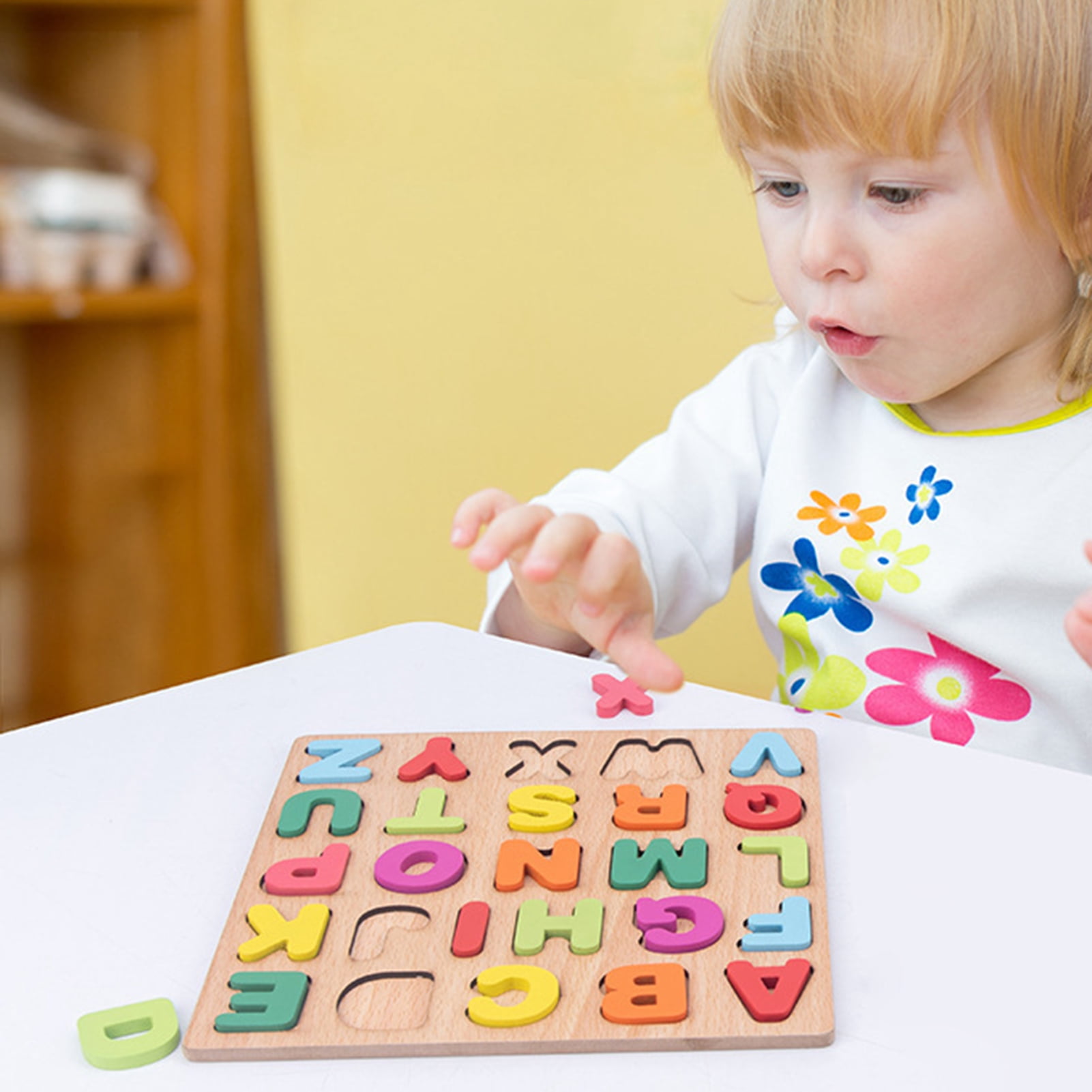 Fairnull Wooden Alphabet Puzzle Hand-eye Coordination Logical Ability ...