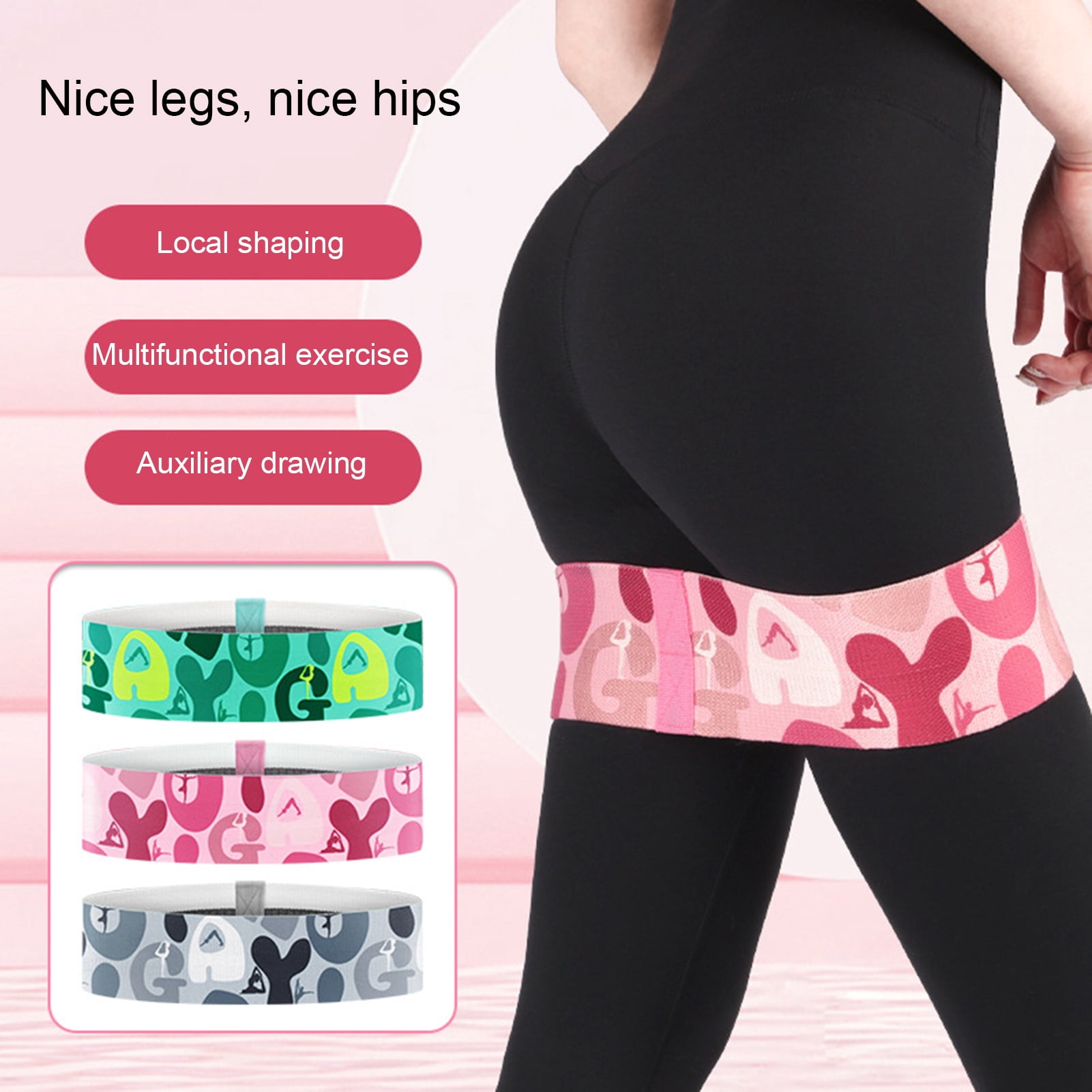 Fairnull Yoga Sports Resistance Band Working Out Exercise Loop Band ...