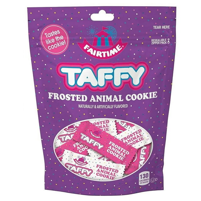 Fairtime Frosted Animal Cookie Flavored Taffy Candy, 11 Ounce ...