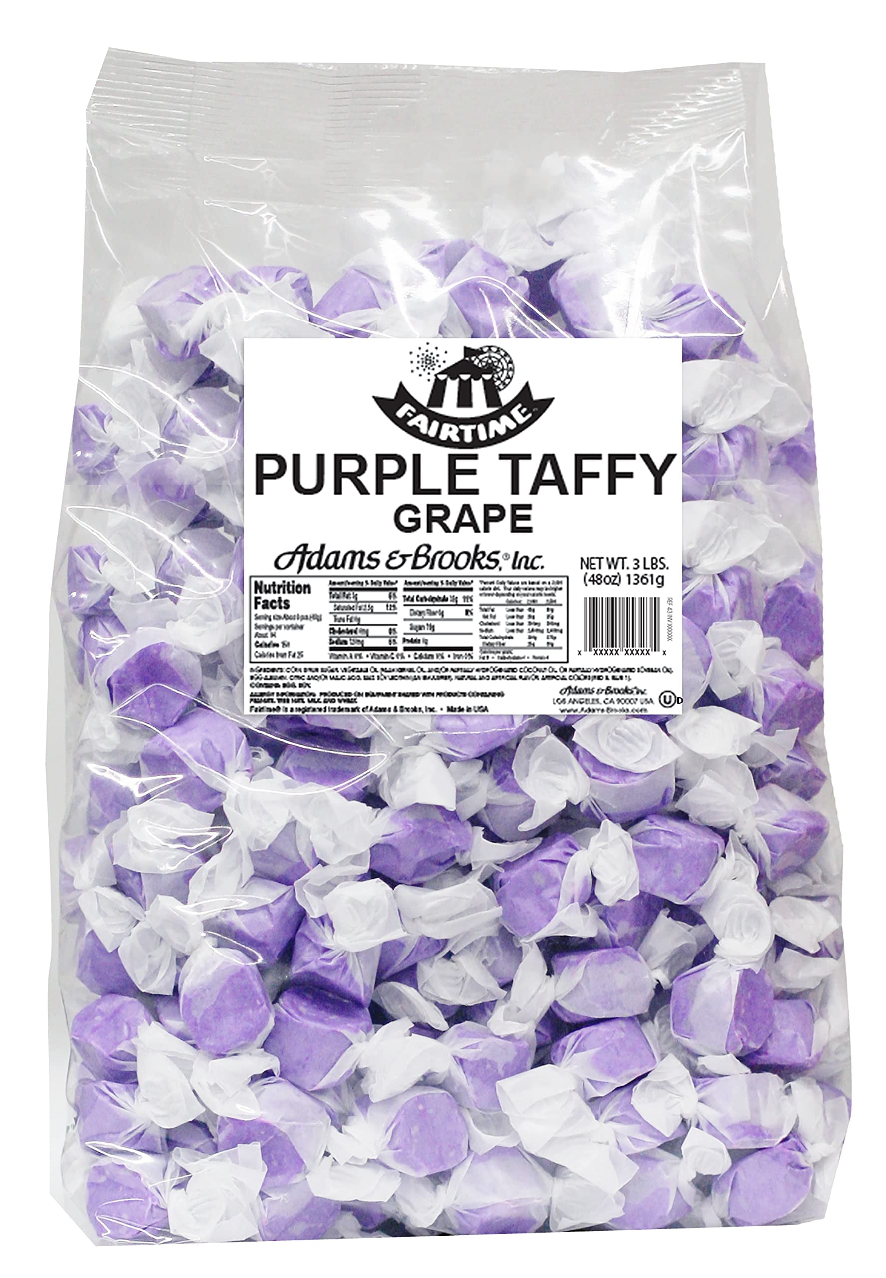 Fairtime Taffy - Bulk AKF18 Purple Candy for Candy Buffets, Grape Taffy ...