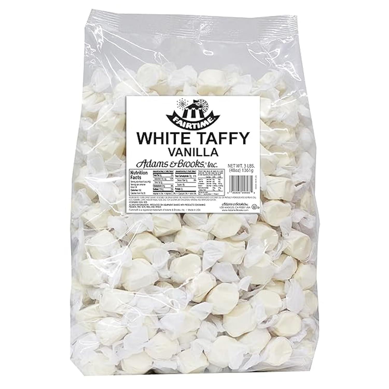 Fairtime White Vanilla Taffy, BCF26 3 Pound Bag 1) - Individually ...