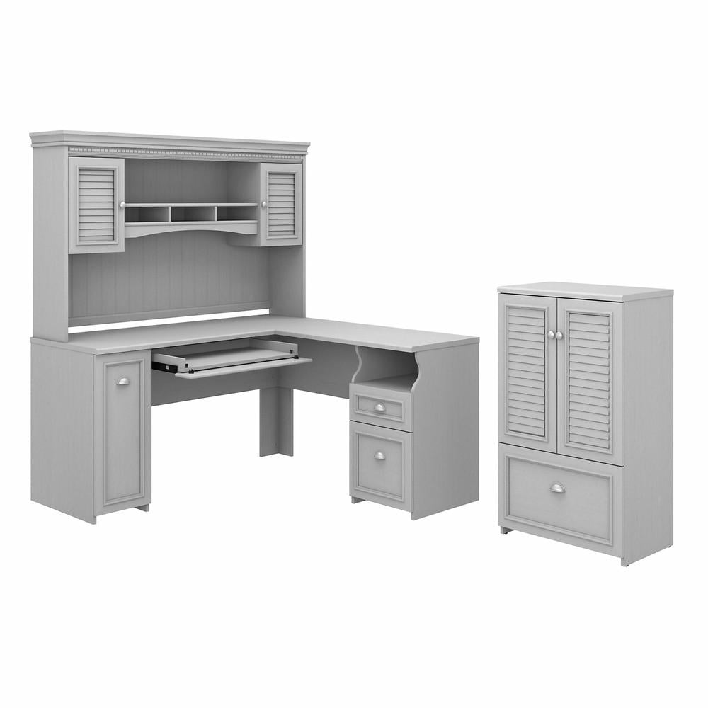 Bush Furniture Fairview 60W L Shaped Desk with Hutch and Storage ...