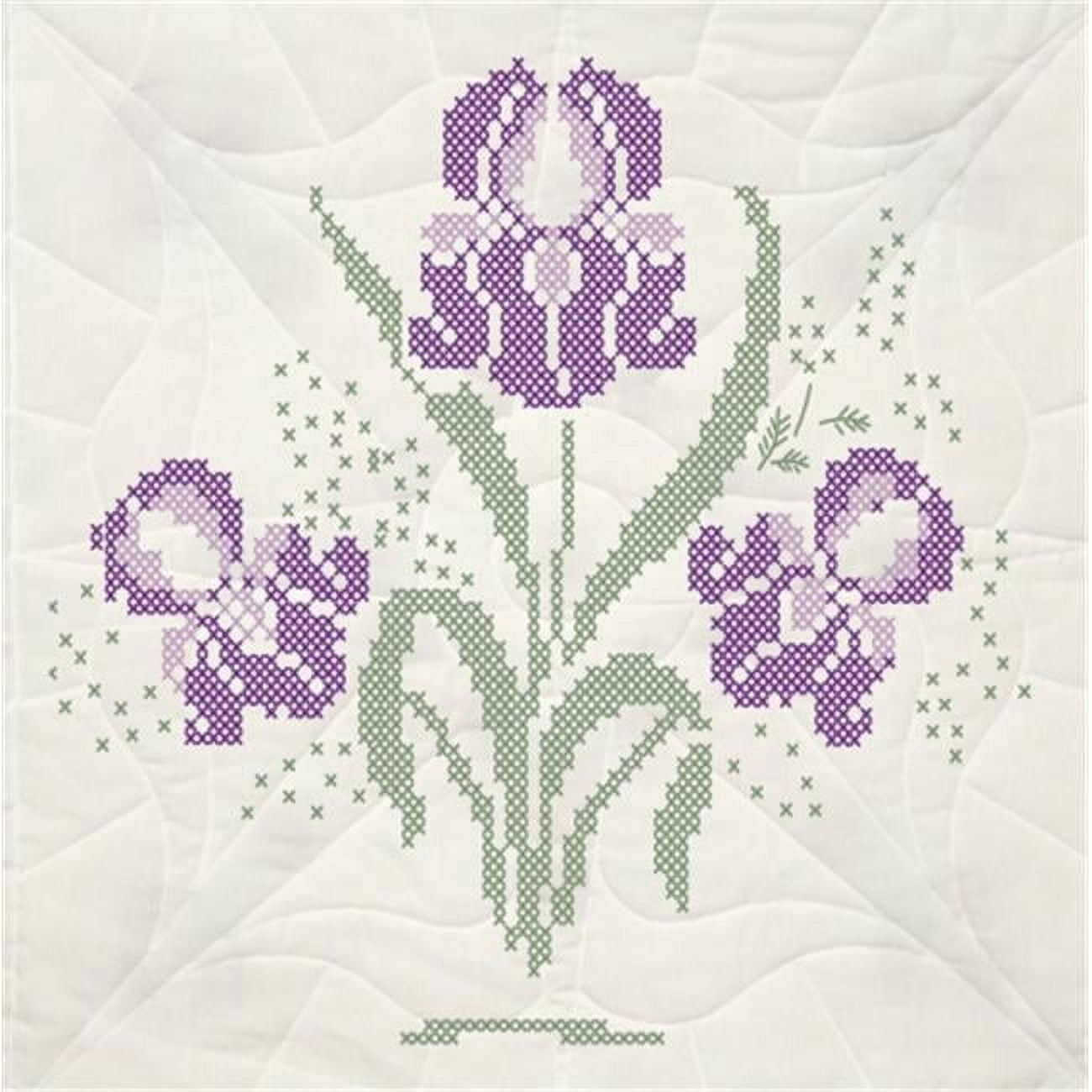 Fairway 95493 Stamped Quilt Blocks 18''X18'' 6/Pkg-Iris With Quilting ...