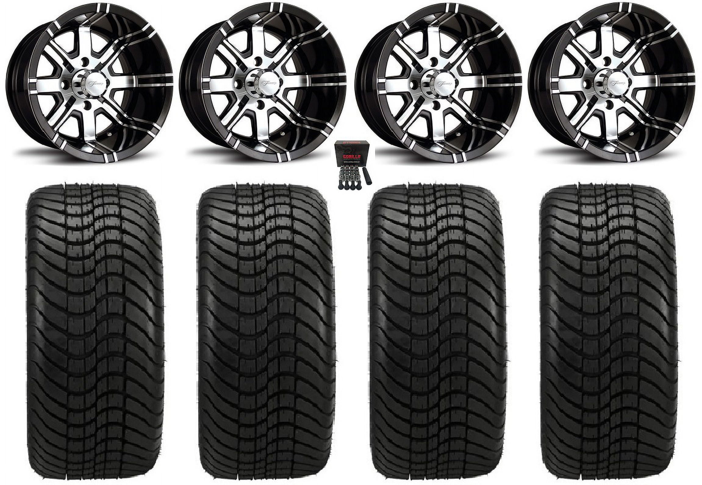 Fairway Alloys Aggr 12" Golf Wheels Elite 215x35-12 Tires E-Z-GO & Club ...