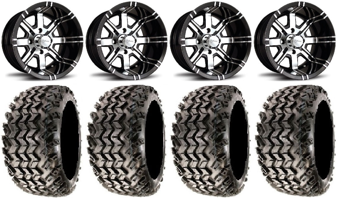 Fairway Alloys Aggressor Golf Wheels 12" 23x10-12 Sahara Tires E-Z-GO ...