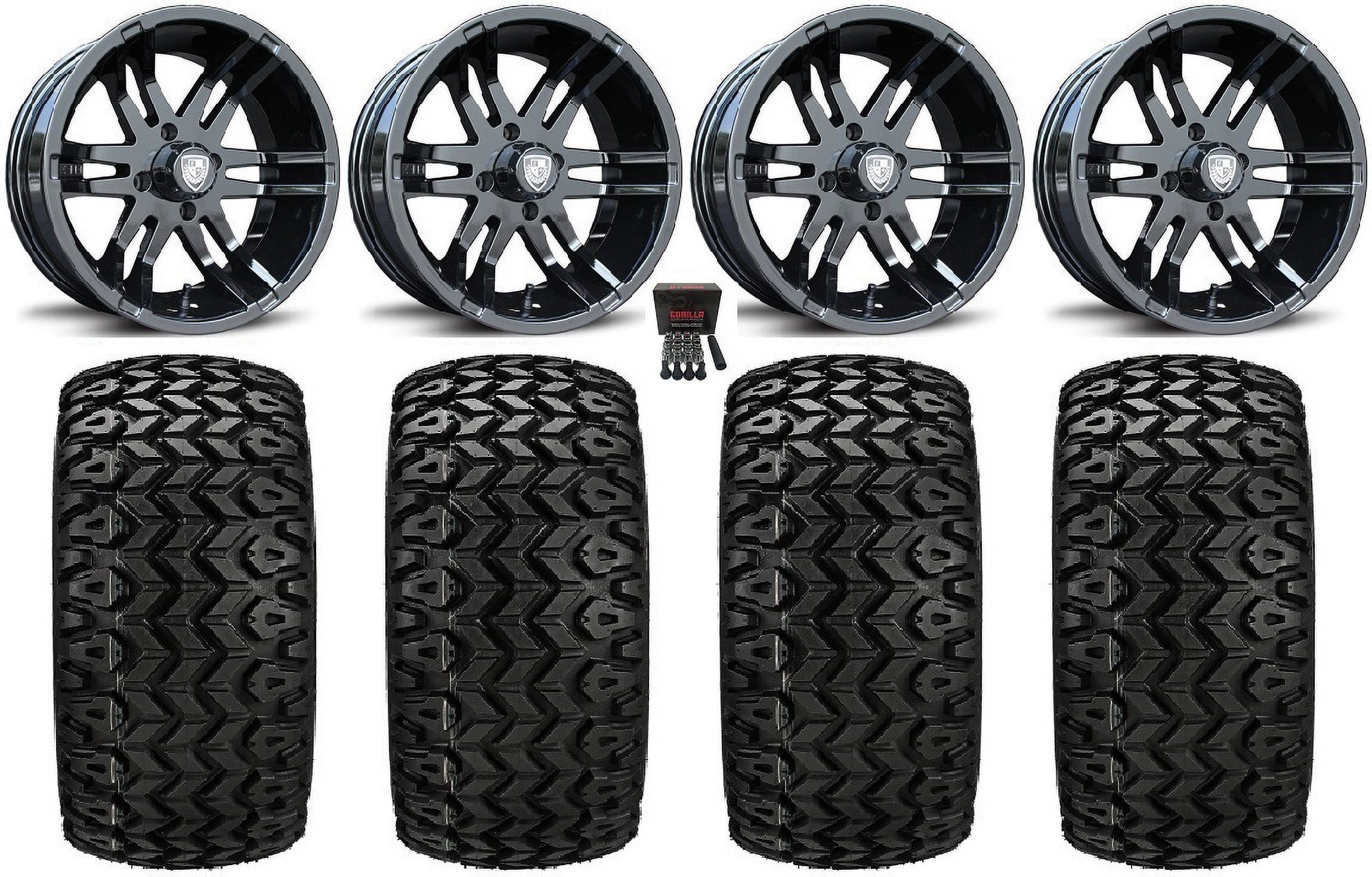 Fairway Alloys Flex 14" Wheels Black 23" Sierra Sport Tires E-Z-GO ...