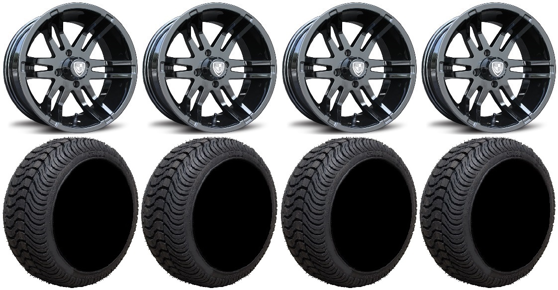 Fairway Alloys Flex Wheels 12" 215x50-12 Cruze Tires E-Z-GO & Club Car ...