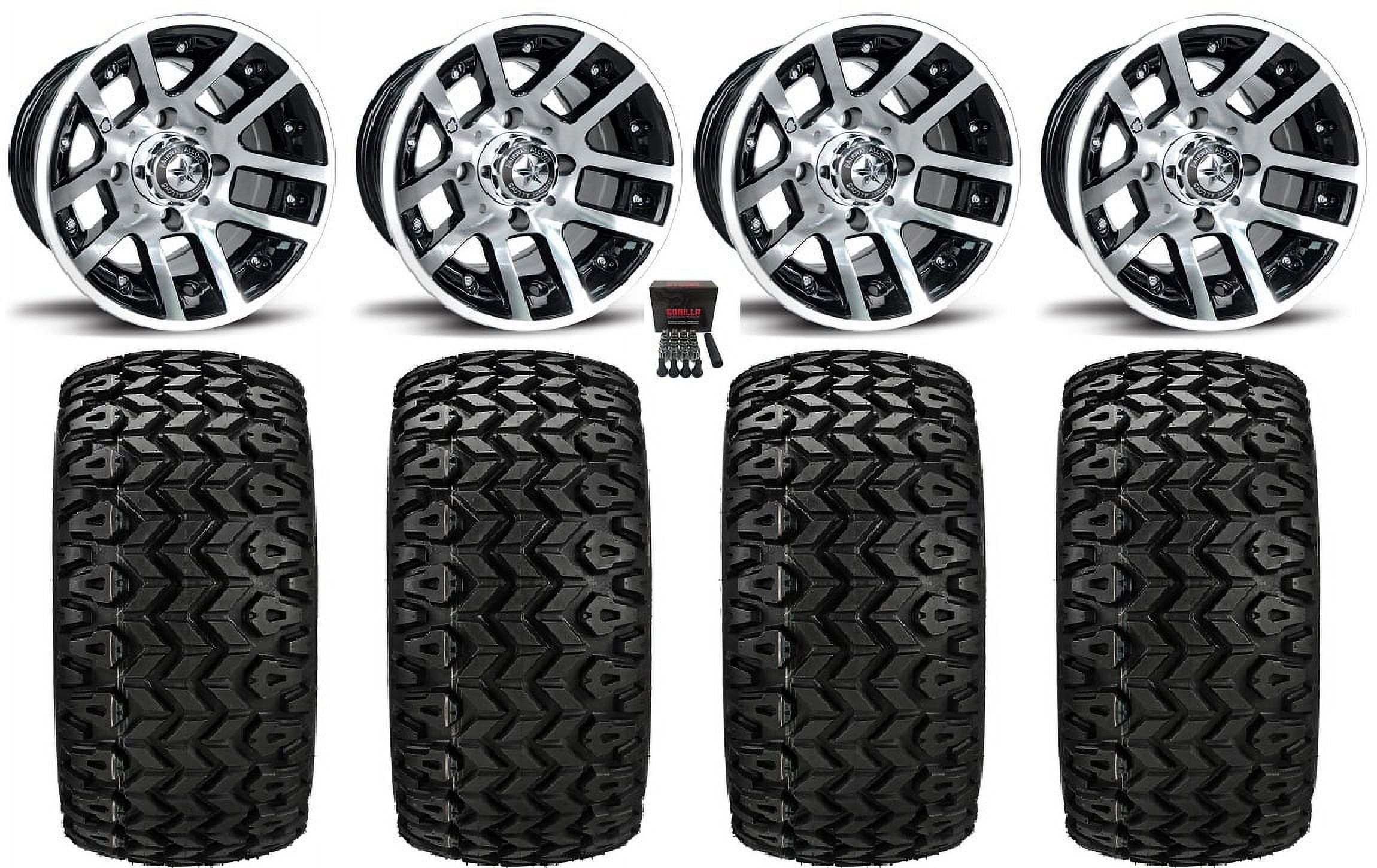 Fairway Alloys Illusion 10" Golf Wheels Black 20" Sierra Tires Yamaha ...