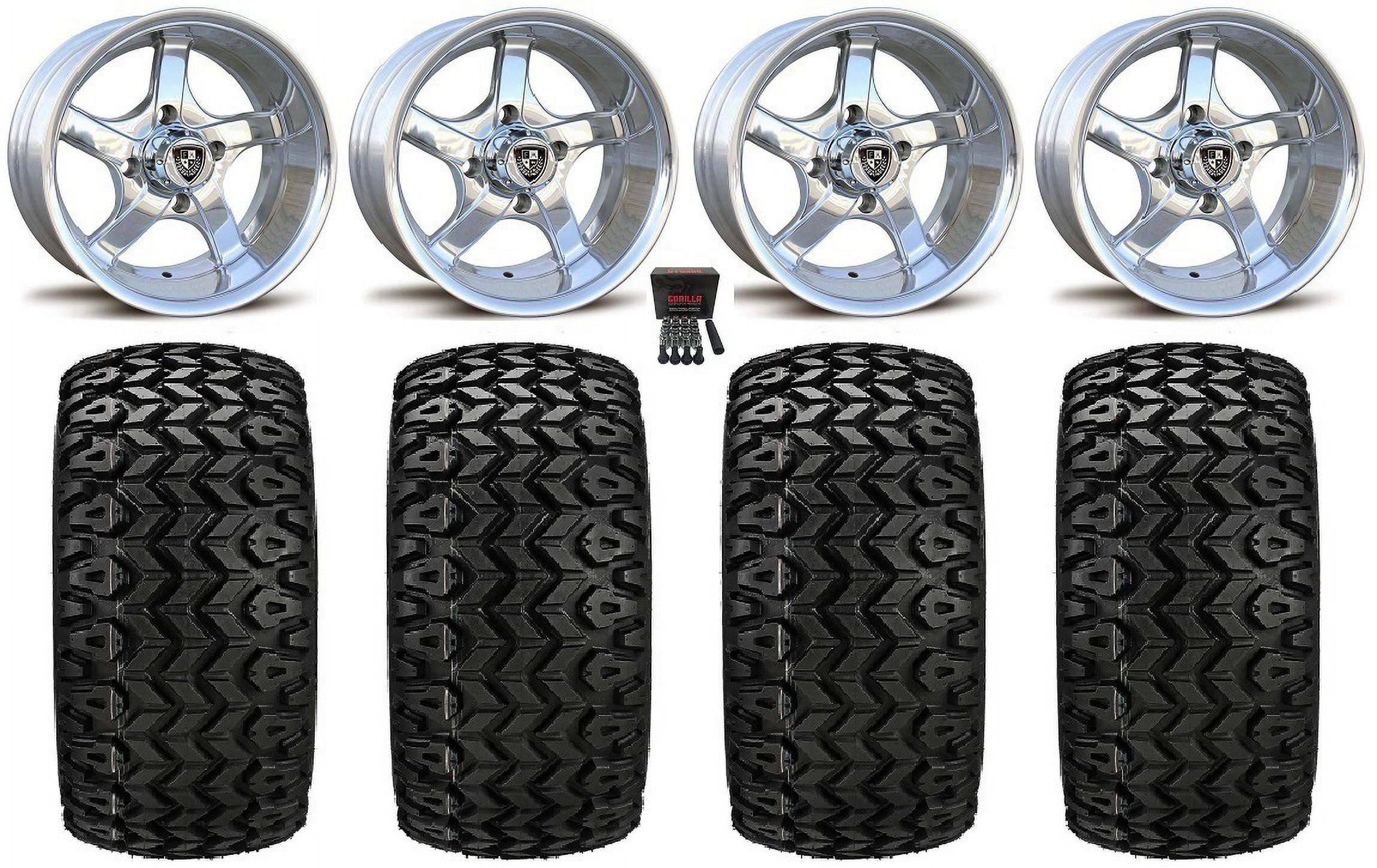 Fairway Alloys Rallye 12" Golf Wheels Polished 20" Sierra Sport Tires ...
