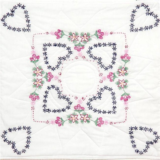 Fairway Needlecraft 95013 Stamped Quilt Blocks - Hearts - Walmart.com