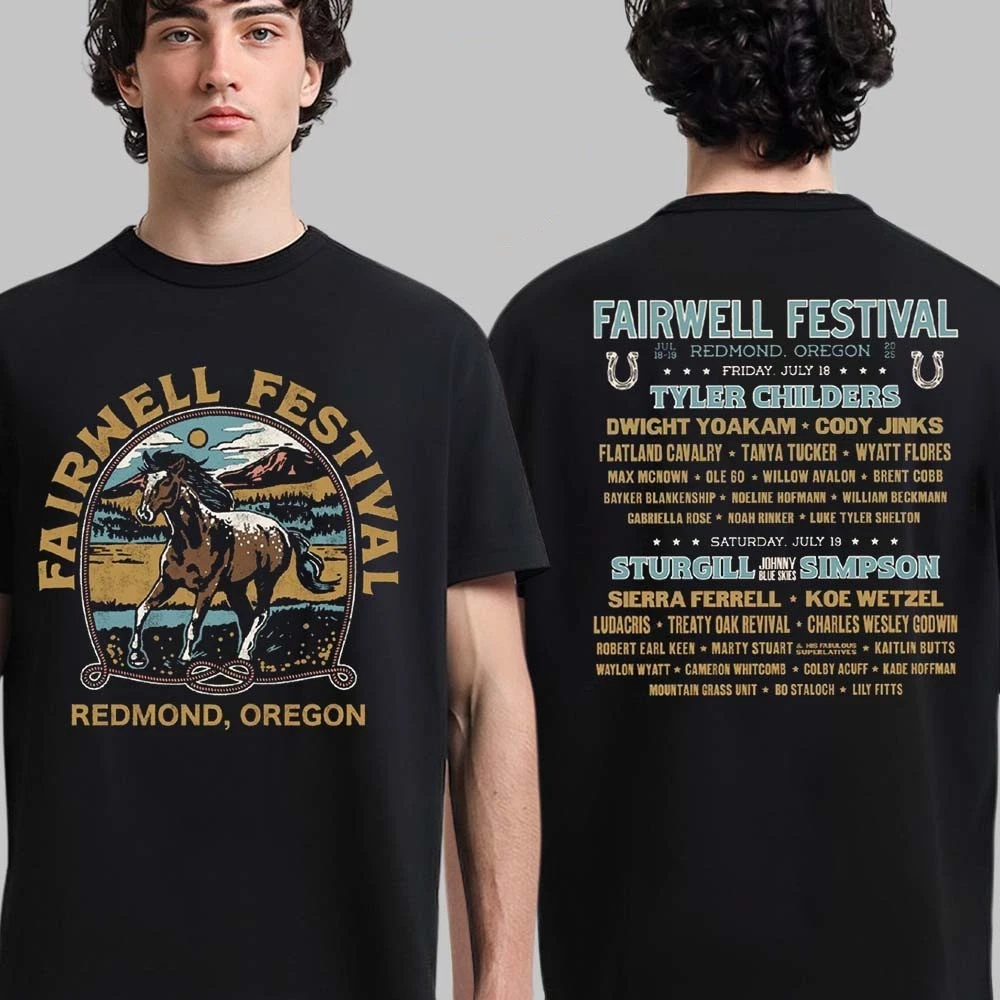 Fairwell Music Festival 2025 Redmond Oregon Merch Horse Tee With Lineup ...