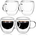 Fairy 2.5oz Espresso Cup with Handle Double Glass Coffee Cup Clear ...