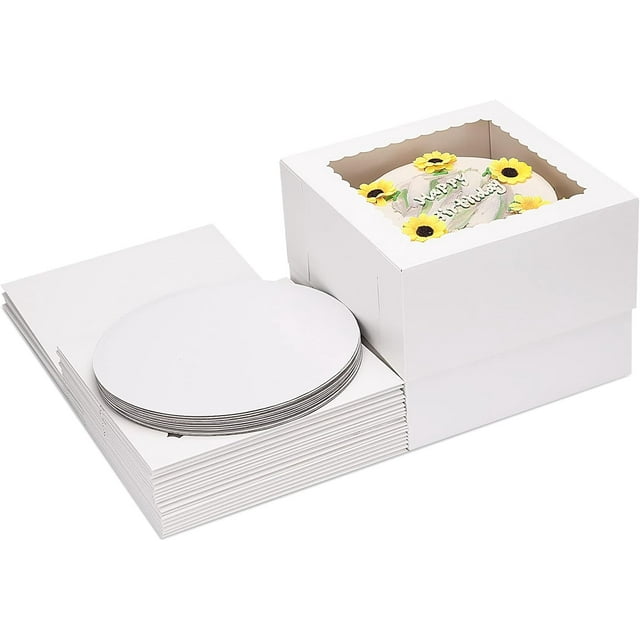 Fairy 20Pcs Cake Boxes Set (10Pcs Boxes and 10Pcs Boards), Tall Bakery ...