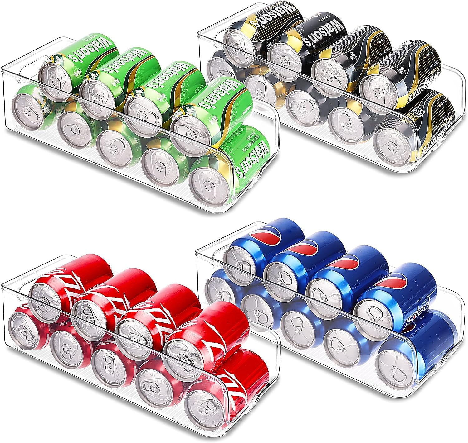 Fairy Stackable Plastic Beverage Can Organizer, 4 Pack Soda Rack for ...