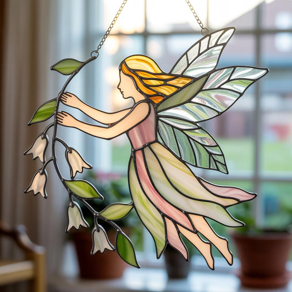 Fairy Acrylic Suncatcher, Whimsical Flower Fairy Ornament, Hanging ...