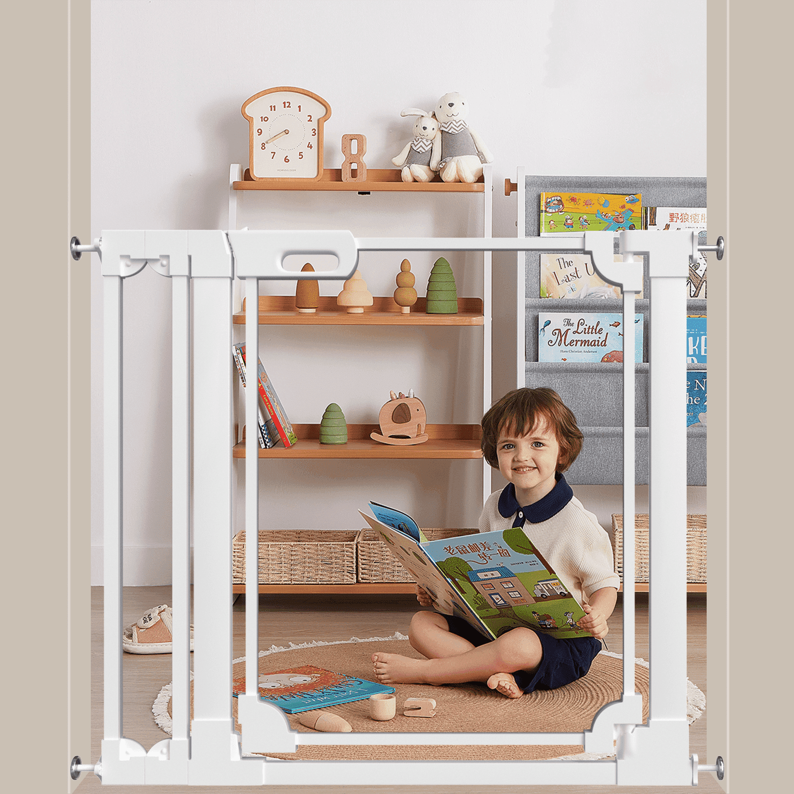 Fairy Baby Clear Baby Gate for Doorway 29-38 in Wide Pressure Mounted ...