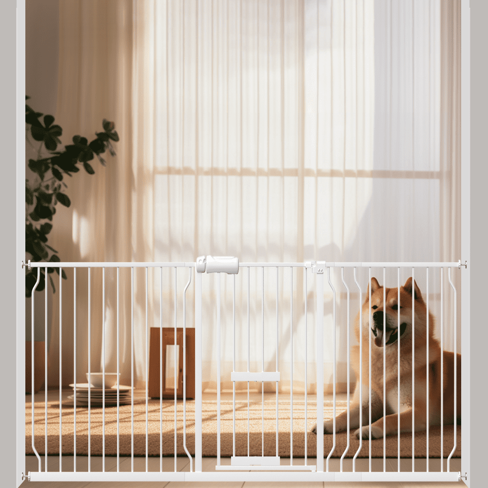 Fairy Baby Baby Safety Gate with Cat Door,76"-86" Extra Wide Pressure ...